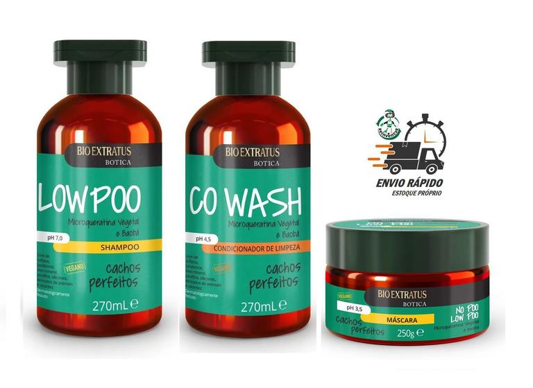 Kit Bio Extratus No poo low Poo Cachos Perfeito Botica (3Pr - Kit de ...