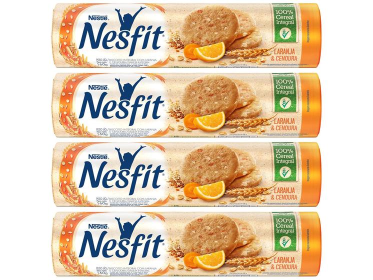 Kit Biscoito Seco e Doce Laranja e Cenoura - Integral Nesfit 160g 4 Unidades - Biscoito ...