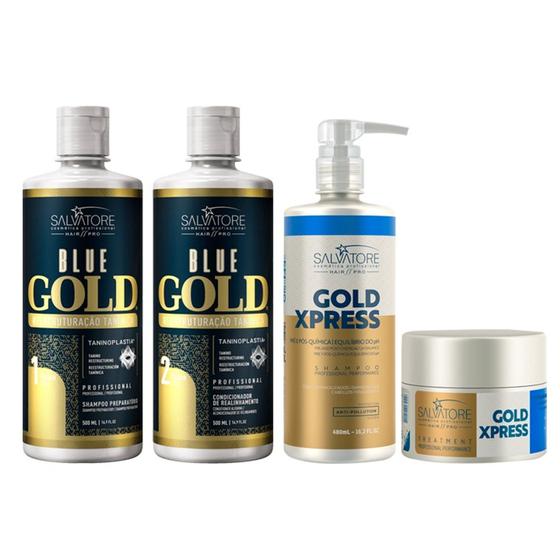 Kit Blue Gold + Kit Pós Química Gold Xpress - Salvatore Hair Pro - Kit ...