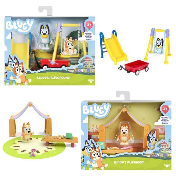 Kit Bluey Story - Mini Playset - Bluey's Playground + Bingo's Playroom ...