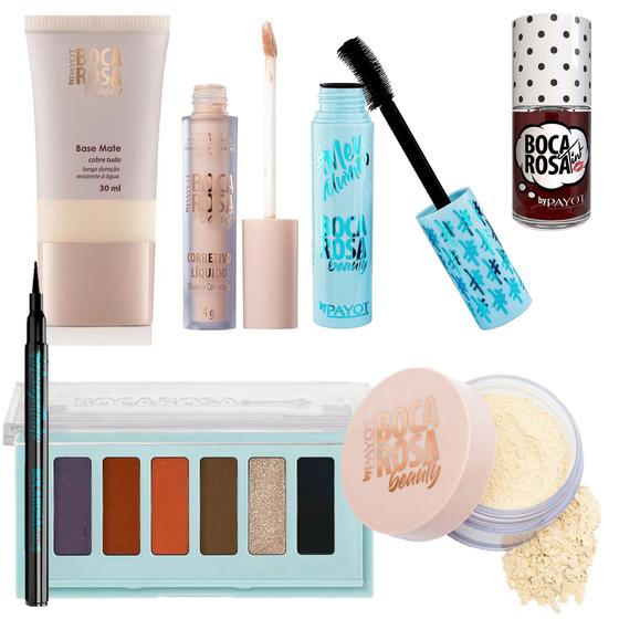 Kit Boca Rosa Beauty Maquiagem com Base Corretivo Máscara de Cilios ...