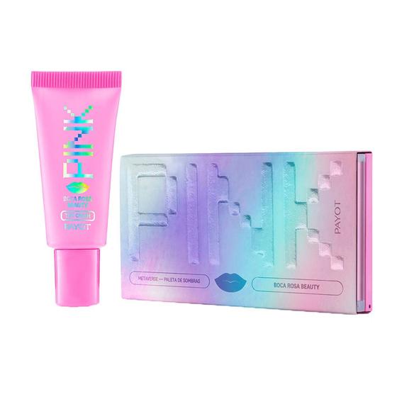 Kit boca rosa beauty pink metaverse pixel paleta de sombra metálica ...