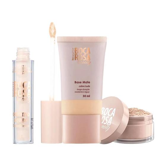 Kit Boca Rosa By Payot Base Cor 2 Ana Corretivo Petúnia e Pó Mármore ...
