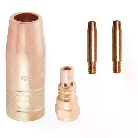 Kit: Bocal / Capa Do Bocal Cônico Para Tocha Mig - TMV 300 + Porta Bico De Contato / Difusor + 2 ...