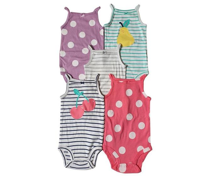 Kit Body Carters Manga Curta 5 Peças Bebe Menina Cartes Original Bori ...
