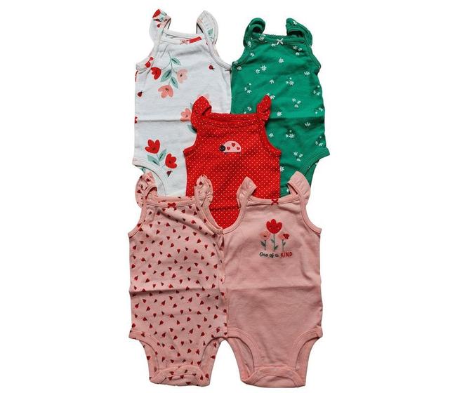 Kit Body Carters Manga Curta 5 Peças Bebe Menina Cartes Original Bori ...