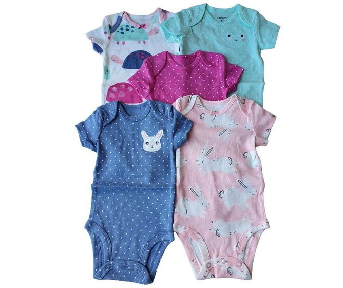 Kit Body Carters Manga Curta 5 Peças Bebe Menina Cartes Original Bori ...
