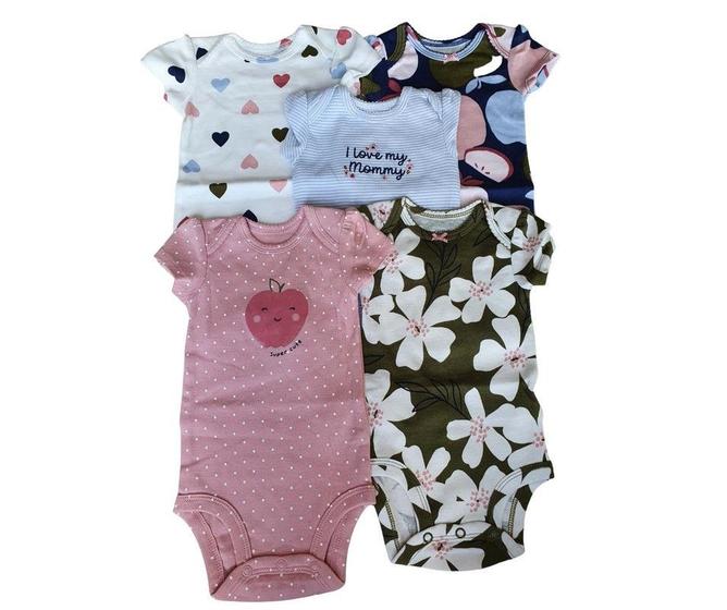 Kit Body Carters Manga Curta 5 Peças Bebe Menina Cartes Original Bori ...