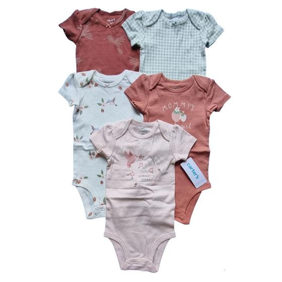 Kit Body Carters Manga Curta 5 Peças Bebe Menina Cartes Original Bori ...