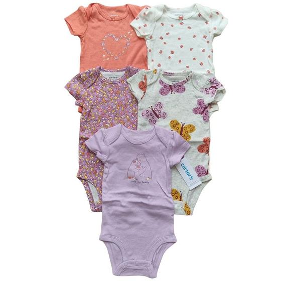 Kit Body Carters Manga Curta 5 Peças Bebe Menina Cartes Original Bori ...