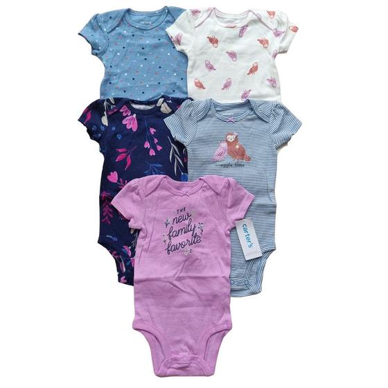 Kit Body Carters Manga Curta 5 Peças Bebe Menina Cartes Original Bori ...