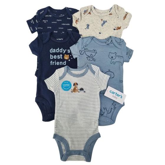 Kit Body Carters Manga Curta 5 Peças Bebe Menino Original Bori Bodi ...
