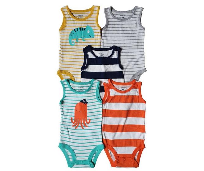 Kit Body Carters Manga Curta 5 Peças Bebe Menino Original Bori Bodi ...