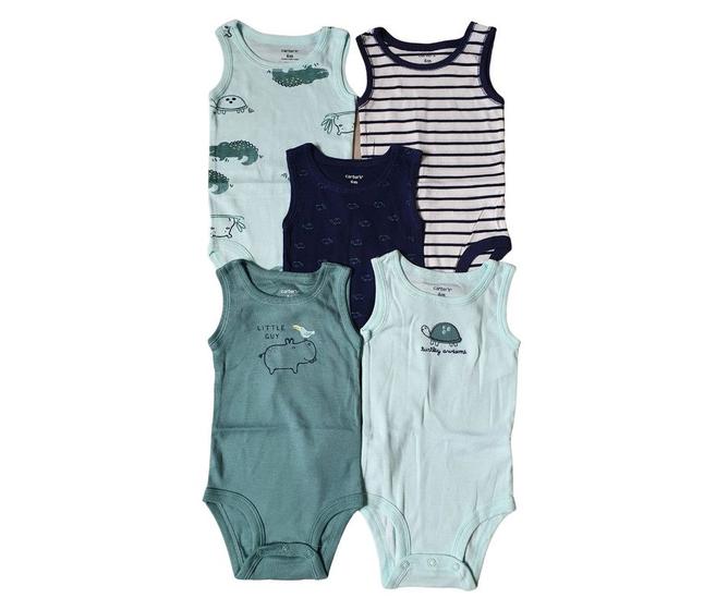 Kit Body Carters Manga Curta 5 Peças Bebe Menino Original Bori Bodi ...