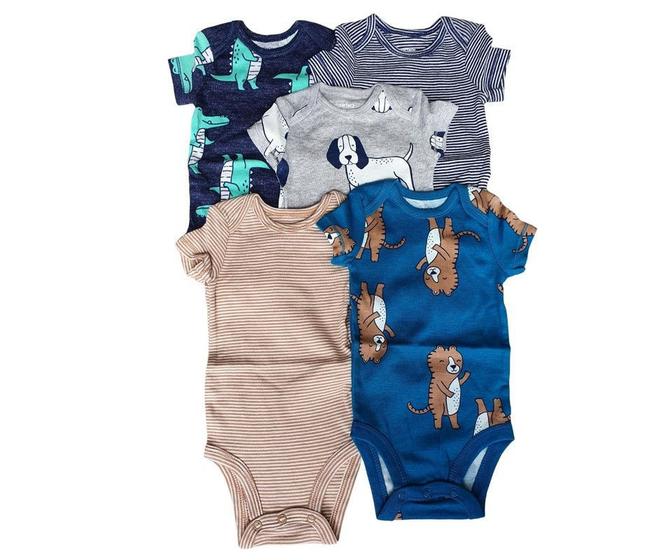 Kit Body Carters Manga Curta 5 Peças Bebe Menino Original Bori Bodi ...