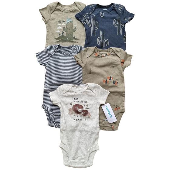 Kit Body Carters Manga Curta 5 Peças Bebe Menino Original Bori Bodi ...