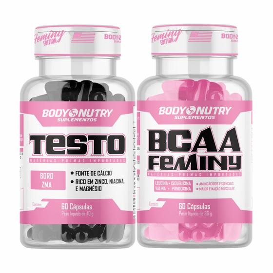 Kit Body Nutry BCAA Feminy 60 Cápsulas + Testo 60 Cápsulas ...