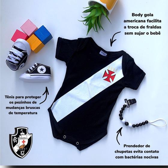 Kit Body Para Bebê Times de Futebol Vasco Preto - LJoy Kids - Body para ...