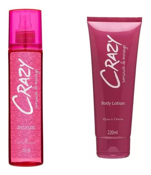 Kit Body Splash Crazy Morango + Hidratante Água De Cheiro - Cuidados ...