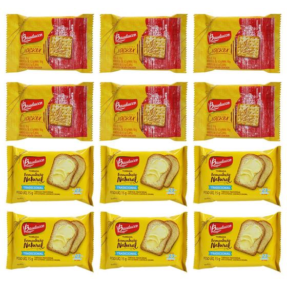 Kit Bolachas Salgadas Bauducco Cream Cracker E Torrada 50 Unidades Cada ...
