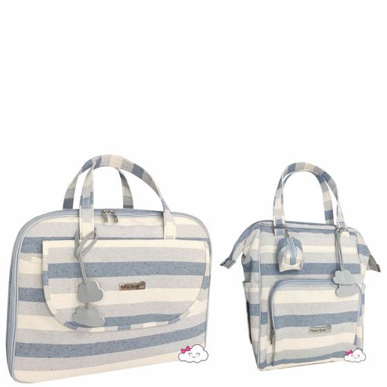 Kit Bolsa Maternidade Felice Azul - Mala retangular e Mochila Funcional ...