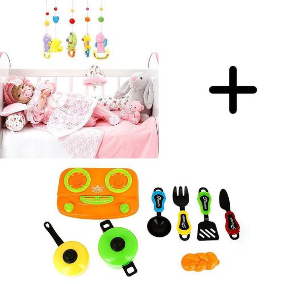 Kit Boneca Bebe Reborn Cegonha Reborn Dolls 22 Itens + Kit Brinquedo ...