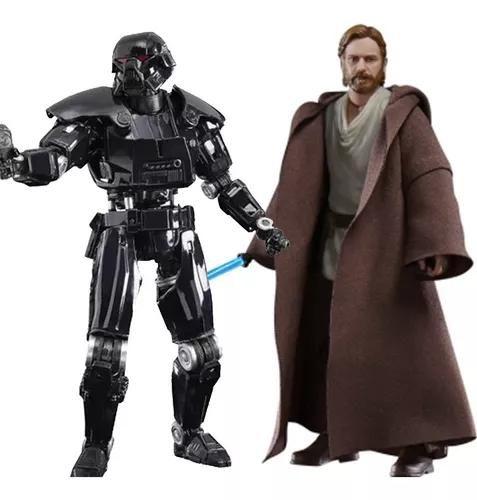 Kit boneco figura obi-wan e dark trooper 15cm legends star wars hasbro ...