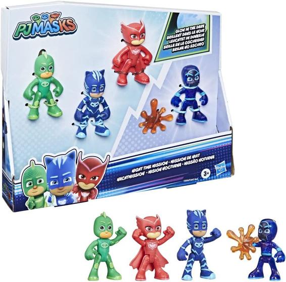 Kit Bonecos Pj Masks Pack Com 4 Figuras Missão Noturna Hasbro - Boneco ...