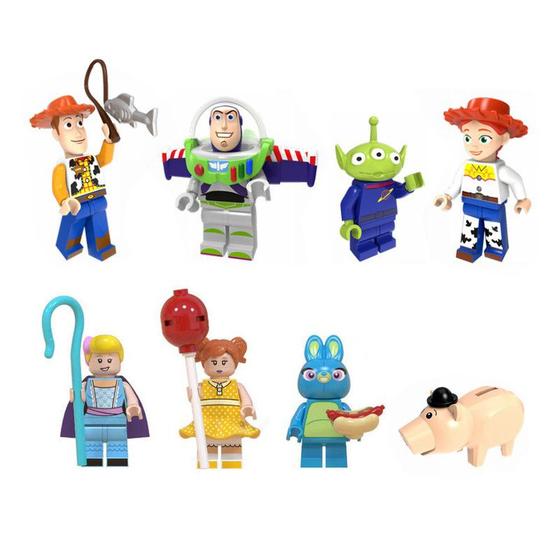 Kit bonecos toy story woody buzz lightyear jessie alien blocos de ...