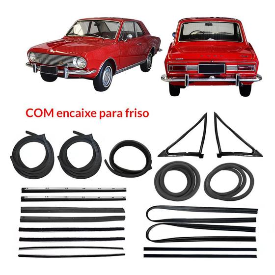 Kit Borracha Porta Parabrisa Mala Canaleta Pestana Corcel 1 ...