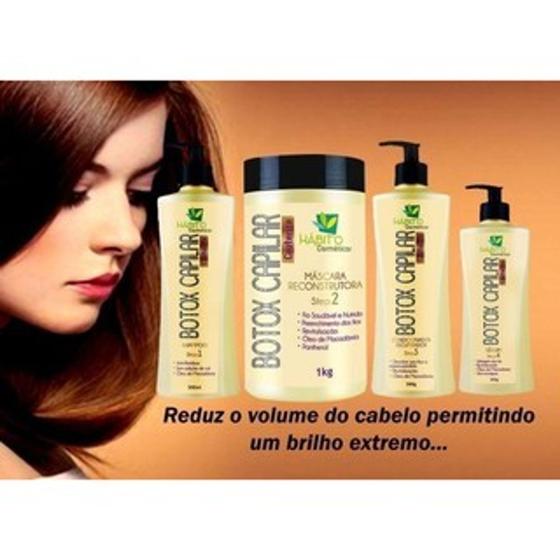 Kit Botox Capilar Profissional (4 Passos) Hábito Cosméticos - Cuidados ...