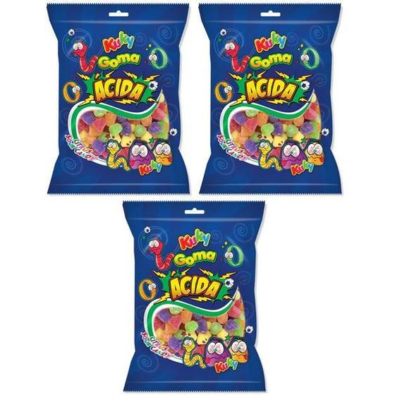Kit Box 3 Unidades de 140g Bala Jujubas Azedinhas Sour Candy - Kuky ...