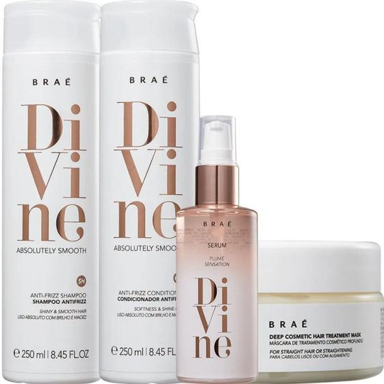 Kit Braé Divine Absolutely Shampoo e Condicionador 2x250ml + Máscara ...