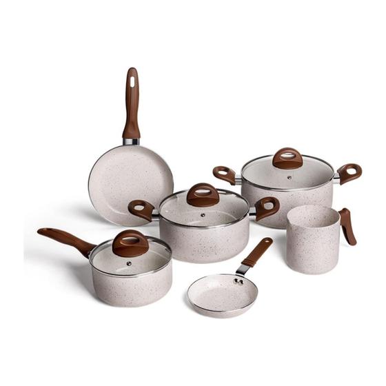 Kit Brinox 6 Panelas Vanilla Antiaderente Ceramic Life - Jogo de ...