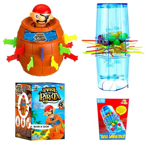 Kit Brinquedo Pula Pirata + Tira Vareta Jogo De Mesa Criança - Art ...