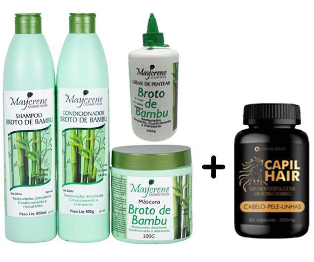 Kit Broto De Bambu Naturiun Maycrene + Capil Hair - Kit de Tratamento ...