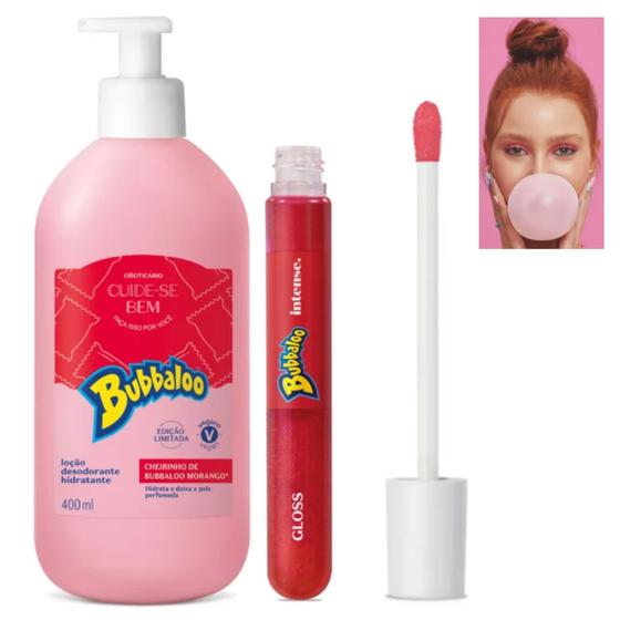 Kit Bubbaloo Morango Hidratante 400ml e Gloss Labial 5ml - O Boticário ...
