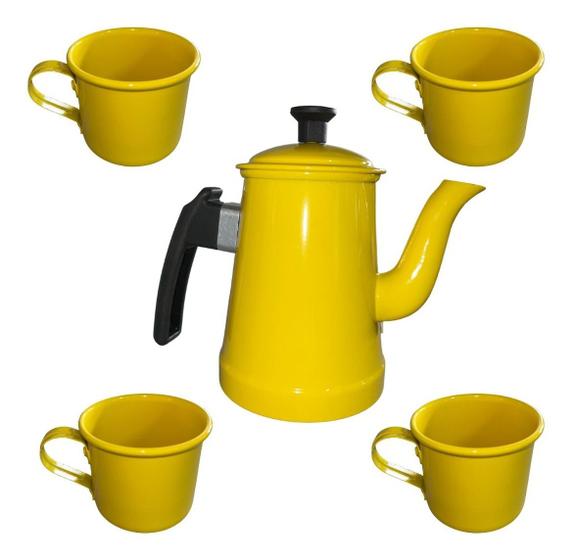 Kit Bule 750 Ml 4 Xicaras De Alumínio Retro Modelo Nescafé - aluminio ...