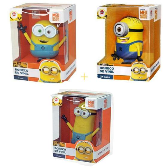 Kit c/ 03 bonecos minions articulados de vinil-meu malvado favorito ...