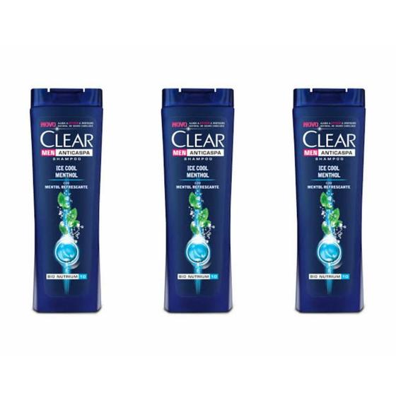 Kit C/03 Clear Men Anticaspa Ice Cool Menthol Shampoo 400ml - Shampoo ...