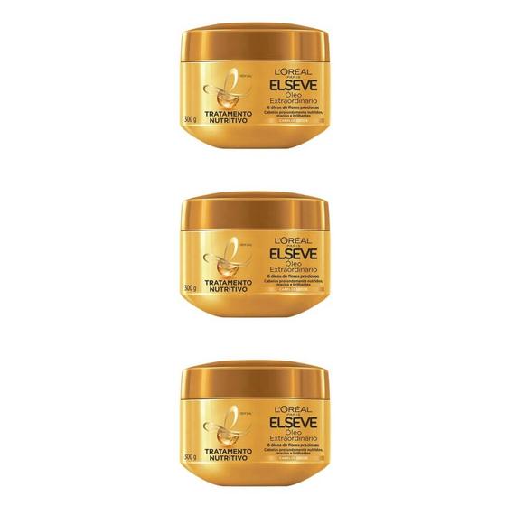 Kit C/03 Elseve ÓLeo ExtraordinÁRio Creme De Tratamento NutriÇÃO ...