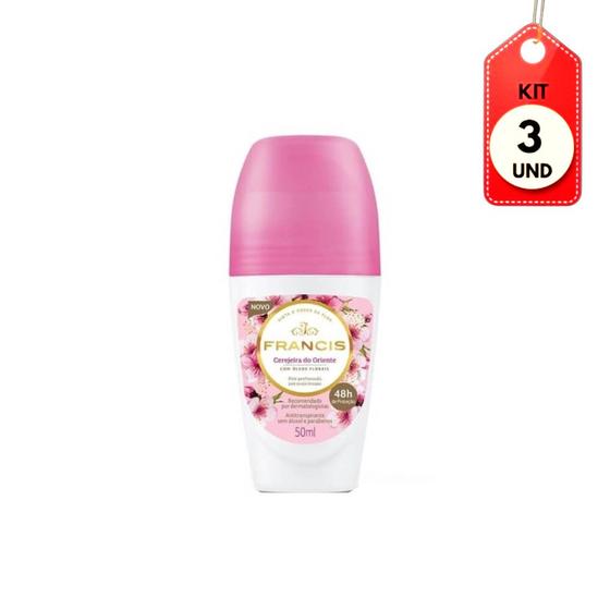 Kit C/03 Francis Clássico Desodorante Rollon Rosa 50ml - Desodorante - Magazine Luiza