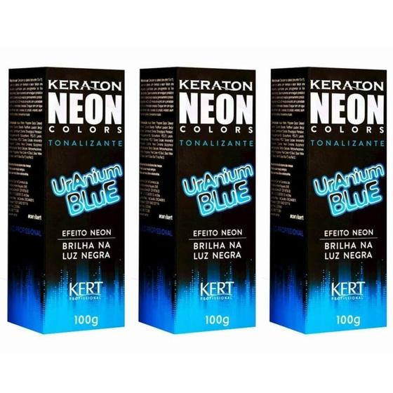 Kit C/03 Keraton Men Color Tonalizante Uranium Blue 100g - Tonalizante ...