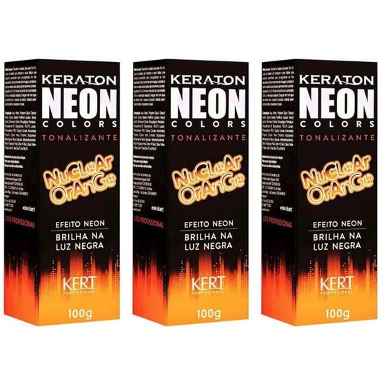 Kit C/03 Keraton Neon Colors Nuclear Orange Tonalizante 100g ...