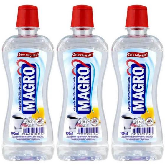 Kit C/03 Magro Adoçante Dietético Líquido 200ml - Adoçante - Magazine Luiza