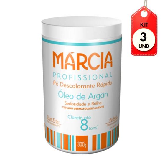 Kit C/03 Márcia Óleo de Argan Pó Descolorante 300g - Coloração de ...