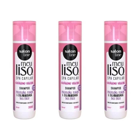 Kit C/03 Salon Line Meu Liso Colágeno Vegetal Shampoo 300ml - Shampoo ...