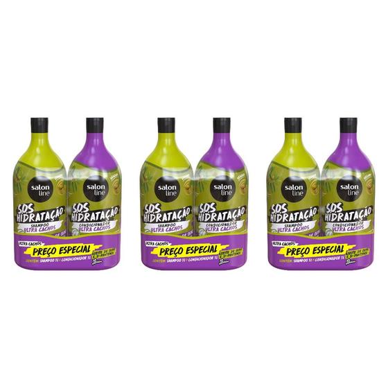 Kit C/03 Salon Line Sos Ultra Cachos Kit Shampoo + Condicionador 1 L ...