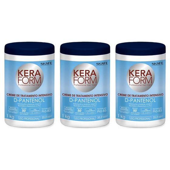 Kit C/03 Skafe Keraform D Pantenol Creme Capilar 1kg - Desembaraçante ...