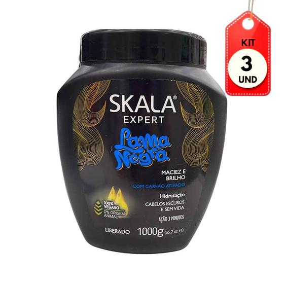 Kit C/03 Skala Lama Negra Creme de Cabelo 1kg - Máscara Capilar ...